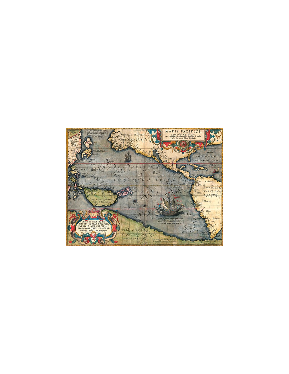 Map of the Pacific Ocean, 1589